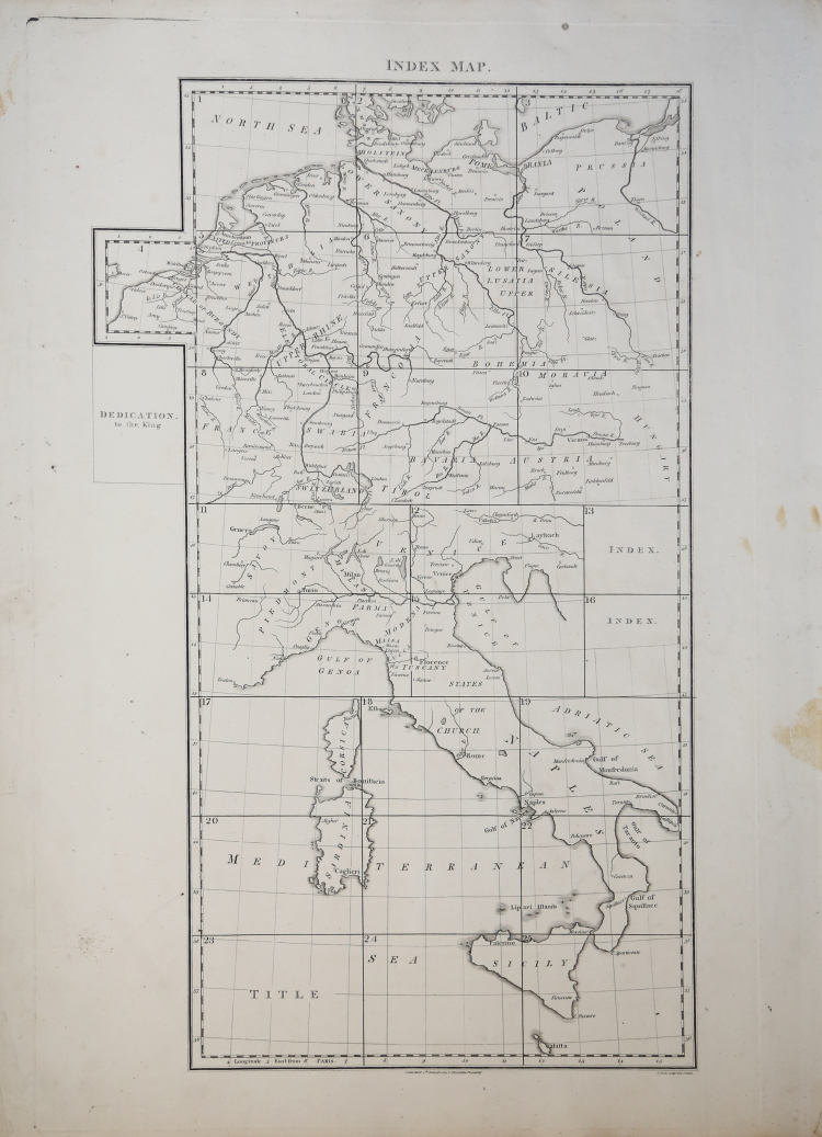A General Map of the Empire of Germany [...] the Grisons, Italy, Sicily ...