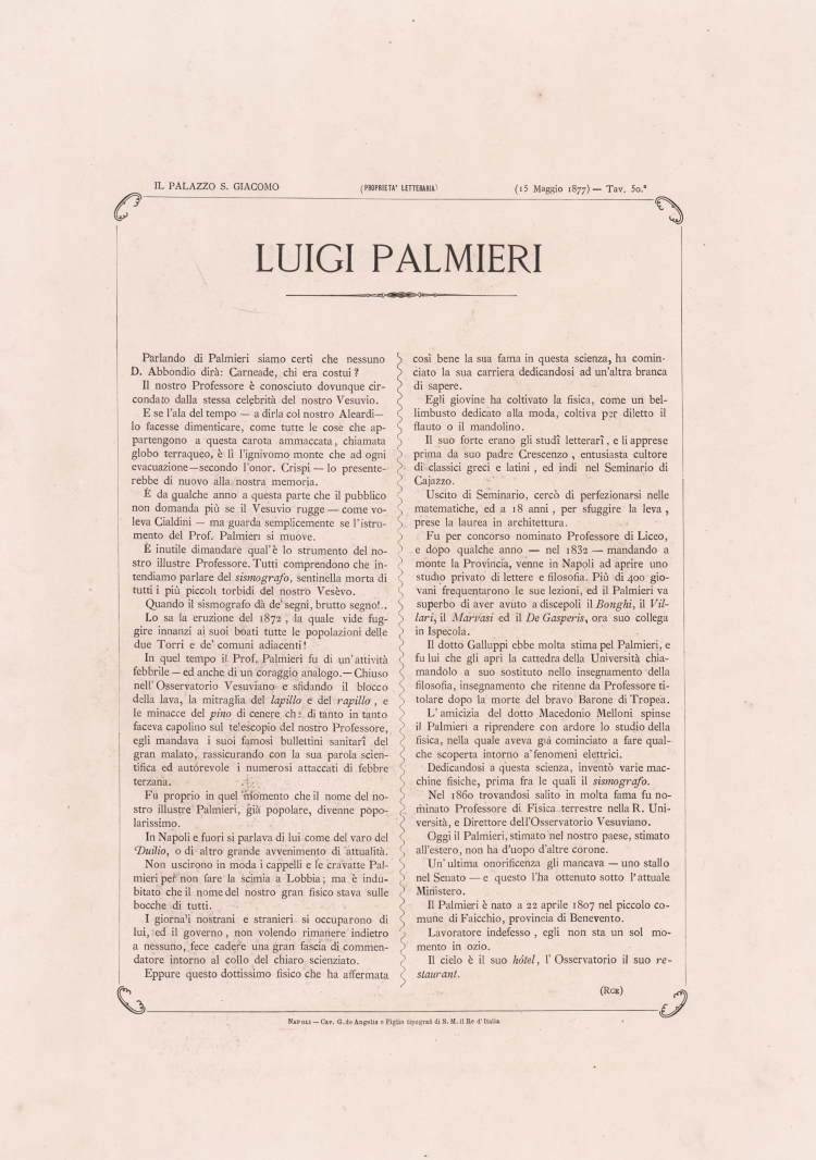 Luigi Palmieri [Physicist and Politician]